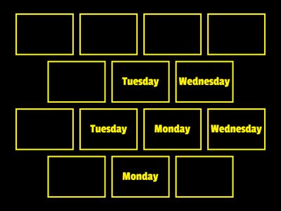 Days of the week memory game - Recursos didácticos