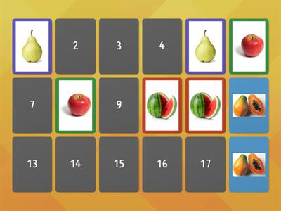 Fruits memory game - Teaching resources