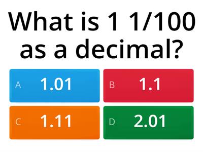 Fractions tenths and hundredths to decimals - Teaching resources