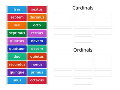 Ordinal cardinal numbers - Teaching resources