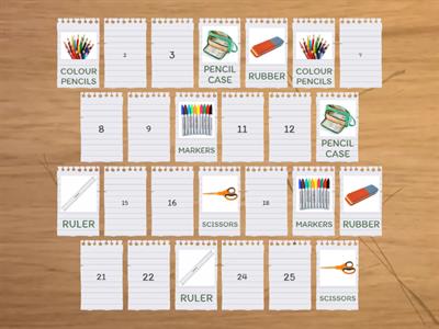 School objects memory game - Teaching resources