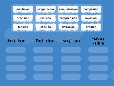 Terminacion sion y cion - Recursos didácticos