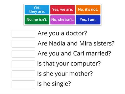Yes no questions verb to be simple present - Recursos de ensino