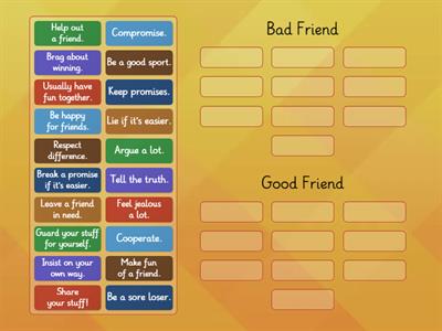 Good friend bad friend - Teaching resources