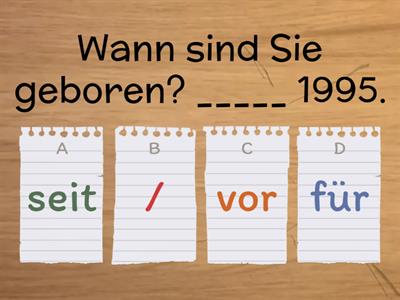 Seit seitdem - Unterrichtsmaterialien