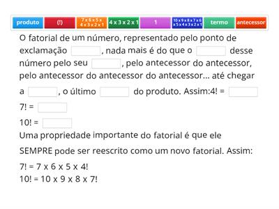 Fatorial - Recursos de ensino