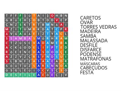 Sopa de letras carnaval - Recursos de ensino