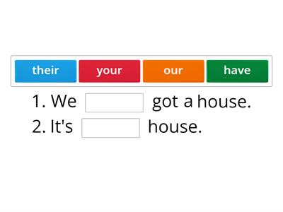 Our their your its her his - Materiały dydaktyczne