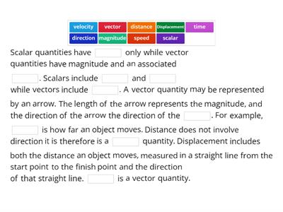 Scalar and vector quantities - Teaching resources