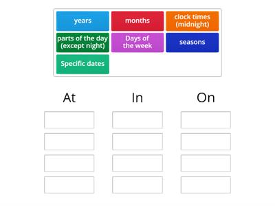 Preposition of the time - Teaching resources