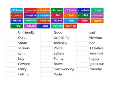 Adjetivos de la personalidad - Recursos didácticos