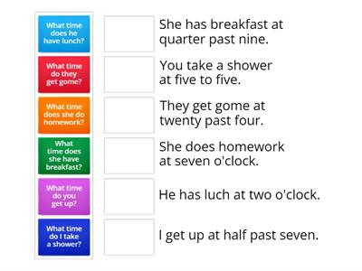 Daily routine question - Recursos didácticos
