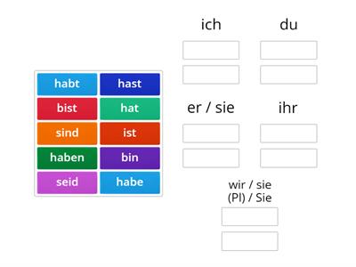 Haben und sein konjugation - Unterrichtsmaterialien