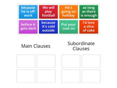 Subordinate clause - Teaching resources