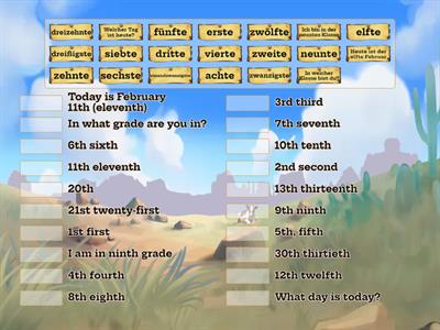 Ordinalzahlen - Unterrichtsmaterialien