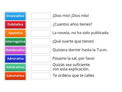 Oraciones segun actitud del hablante - Recursos didácticos