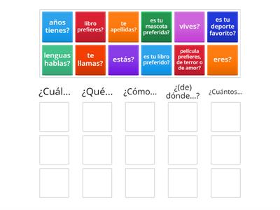 Pronombres interrogativos - Materiały dydaktyczne