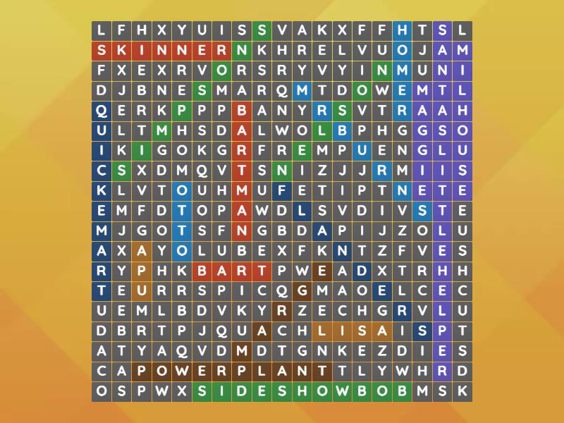 Simpsons - Wordsearch