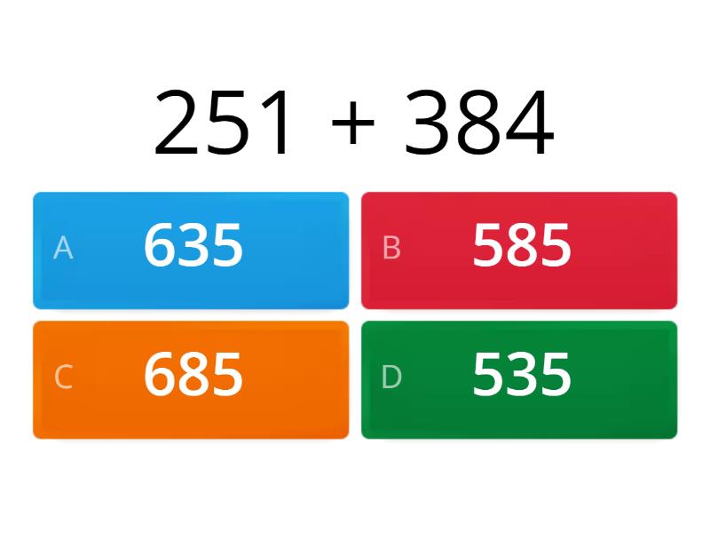 Long addition and subtraction - Quiz