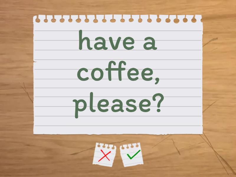 In a cafe Eng - Flash cards