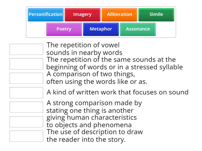 Figuarative Language - Match up