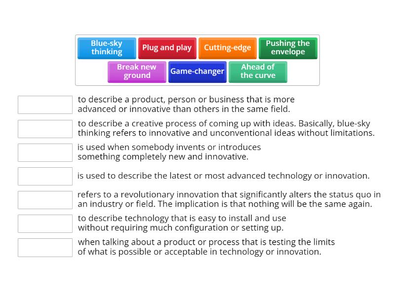 Vocabulary inventions - Match up