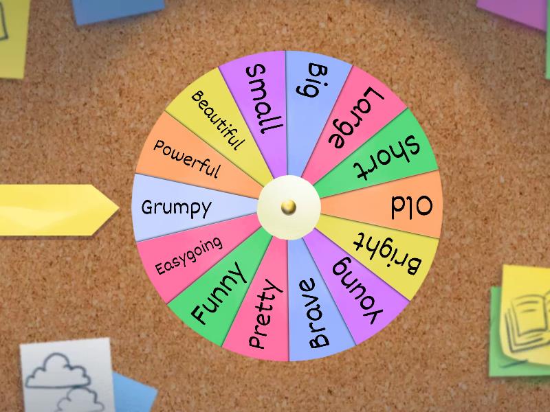 Use the adjetives in the comparative/superlative form - Spin the wheel