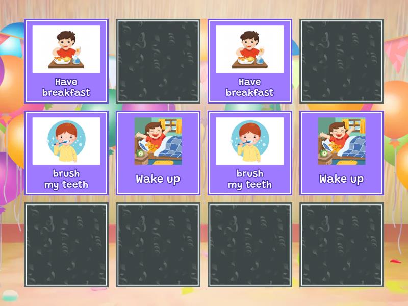 Matching Daily routine. - Matching pairs