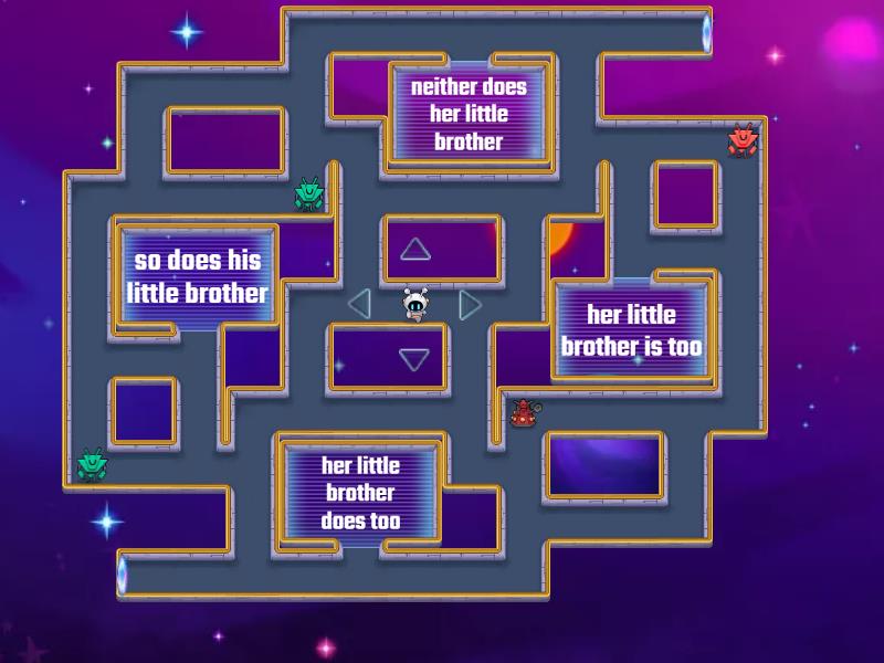 ELLIPTICAL SENTENCE GAME ( maze) - Maze chase