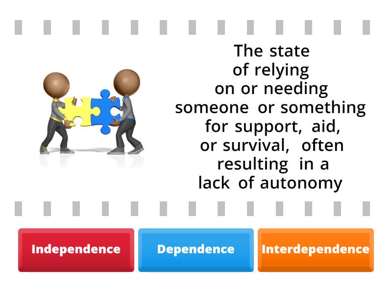 Dependence to Interdependence Lesson-Concept Ckeck-1 - Find the match