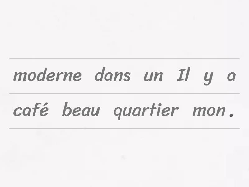 YEAR 8 FRENCH IL Y A / IL N'Y A PAS DE D' - Unjumble
