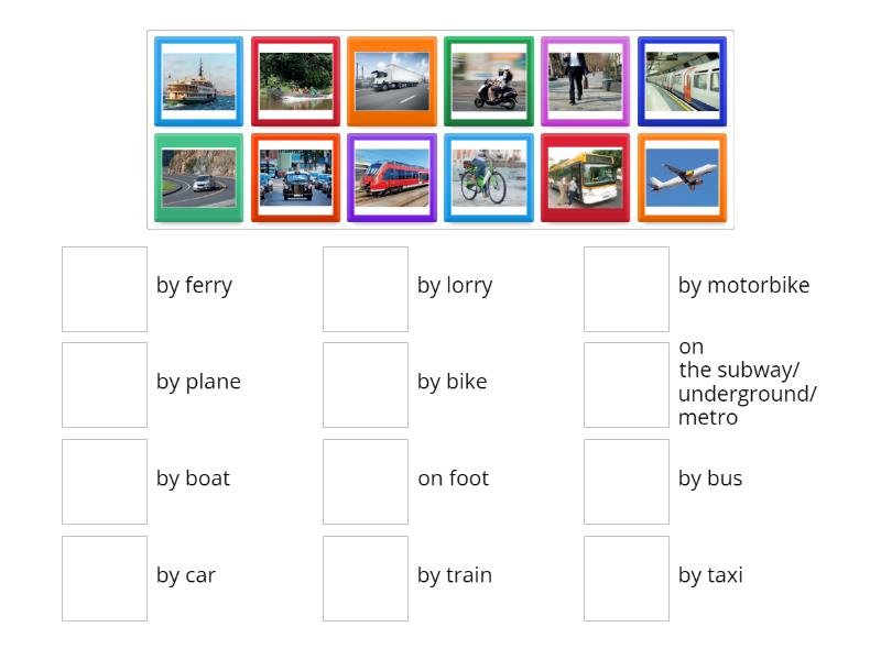 transport vocab - Match up