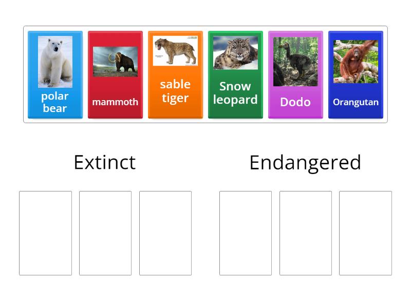 Endangered or extinct? - Group sort