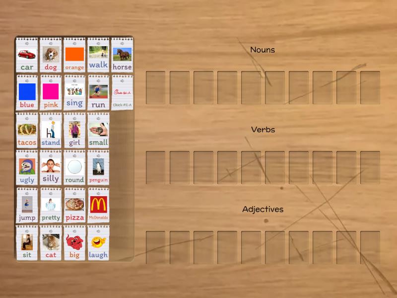 Noun,Verb,Adjective Sort - Group sort