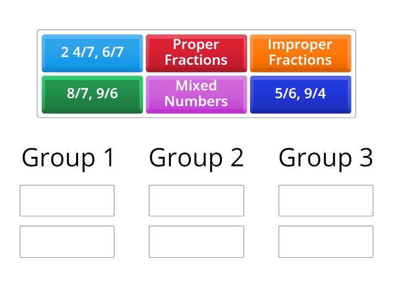 Kinds of Fraction - Group sort