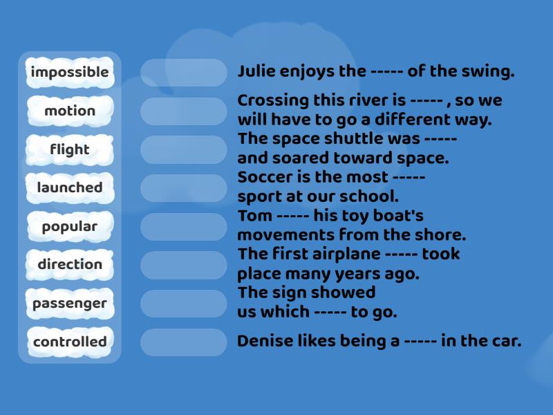 G3 Wonders 37 First in Flight Vocab - Match up