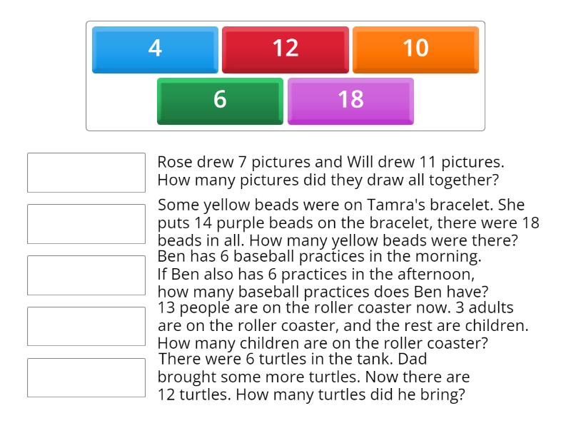 Word Problems - Match up