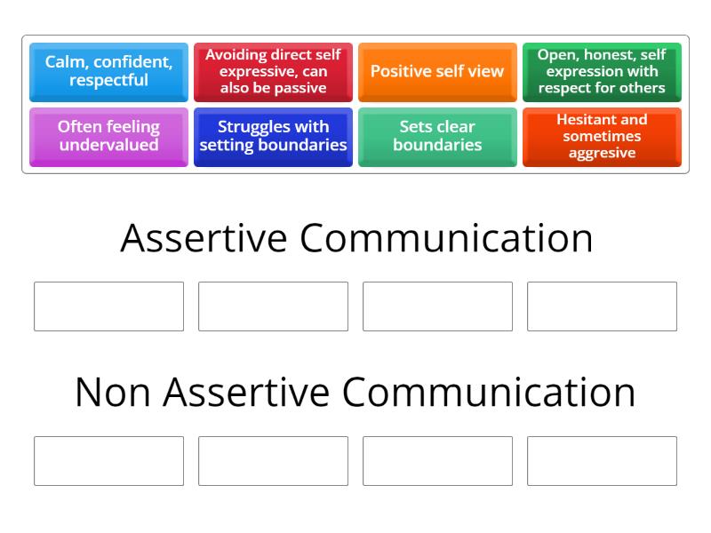 Assertive Vs. Non Assertive Communication - Group sort Assertive Vs. Non Assertive Communication - Group sort