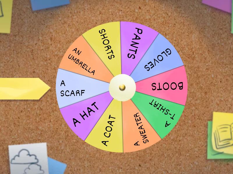 Elementary 5 - CLOTHES wheel - Spin the wheel