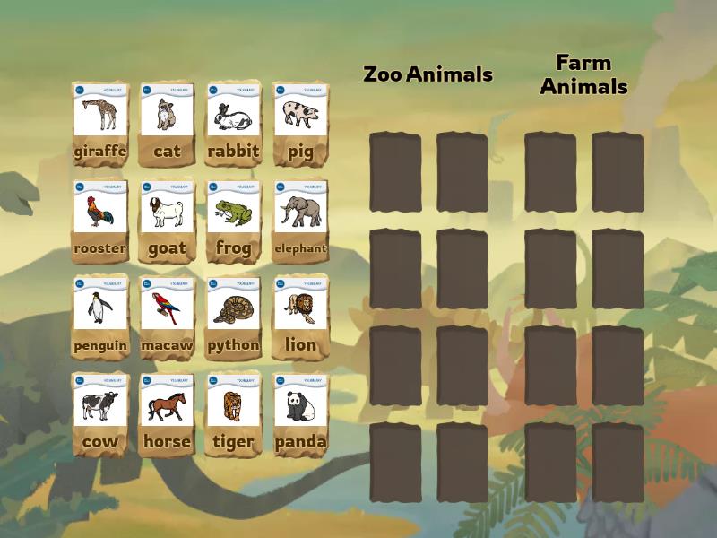 Zoo or Farm Amimals - Group sort