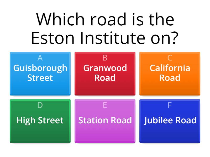 Locational Knowledge Eston - Quiz