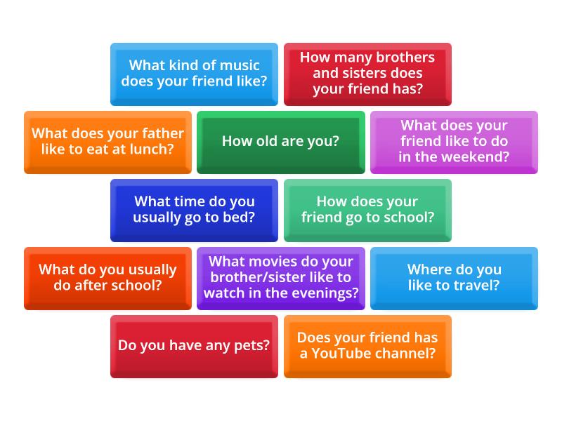 Speaking activity in present simple- Siwar - Flip tiles