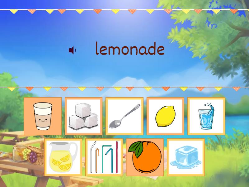Lemonade. Matching activity - Find the match