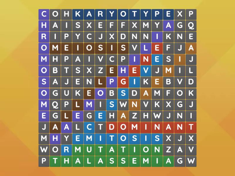 Chapter 5 Genetics - Wordsearch