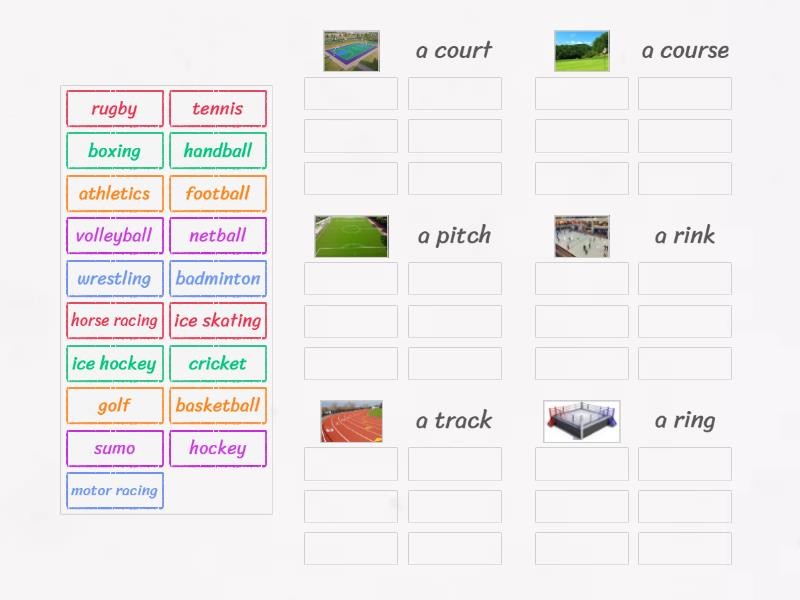 Focus 3 Unit 2.1 Sports and places - Group sort