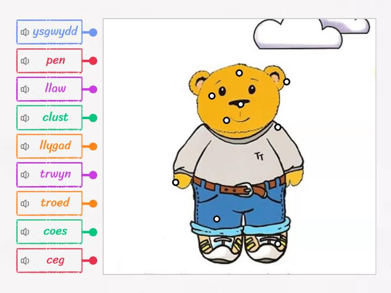 Ble mae ... Tedi Twt? - Labelled diagram