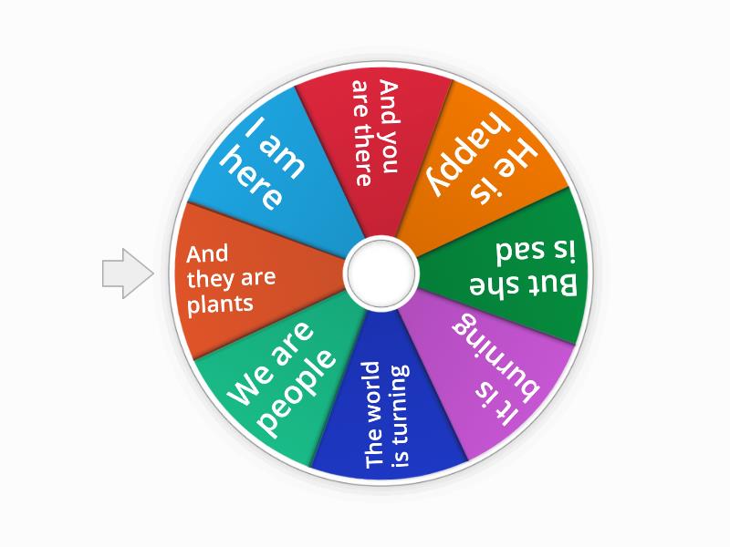 Activity 2 - "Verb to be song" (speaking) - Random wheel