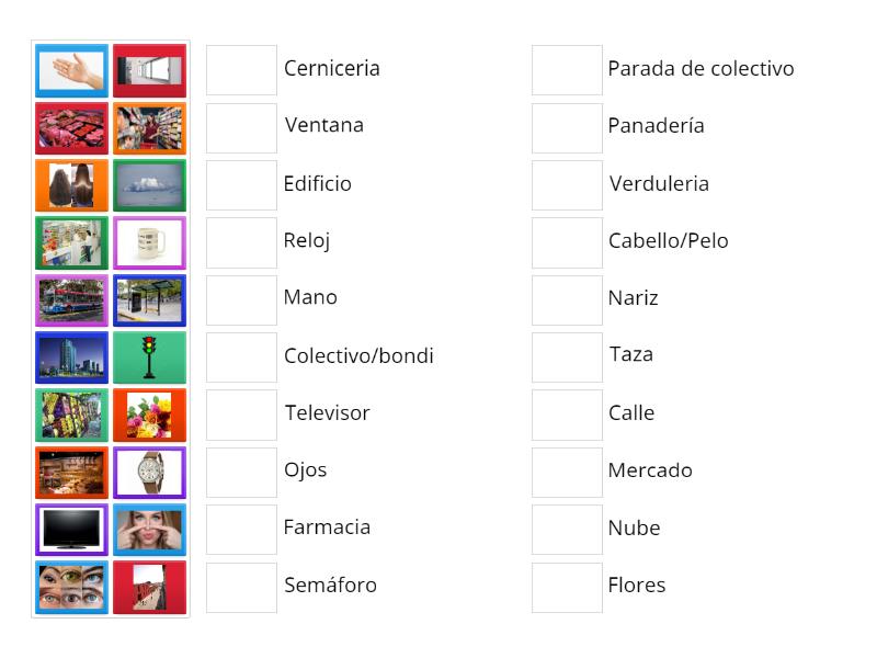 Une los objetos con su significado - Match up