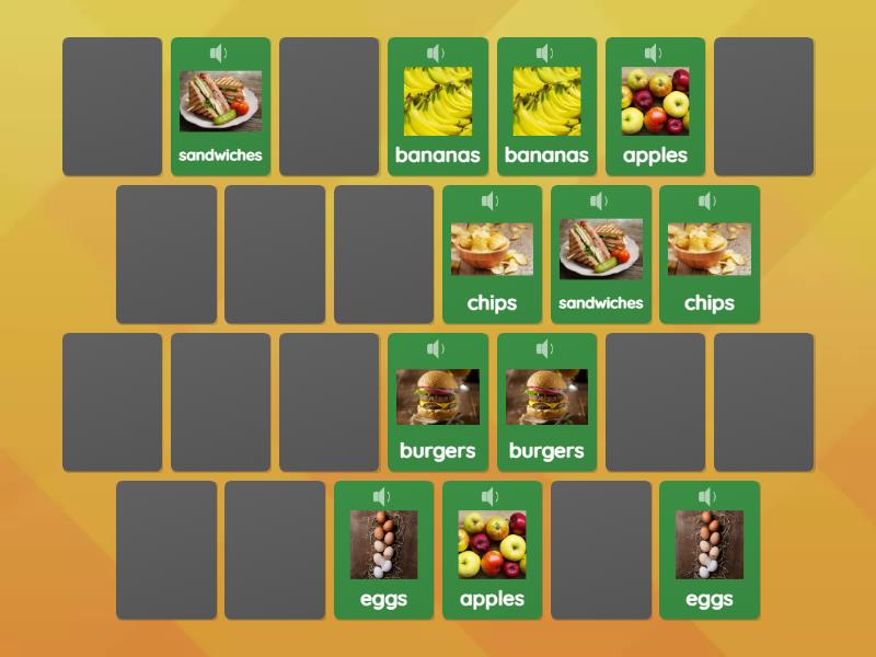Kids food - Matching pairs