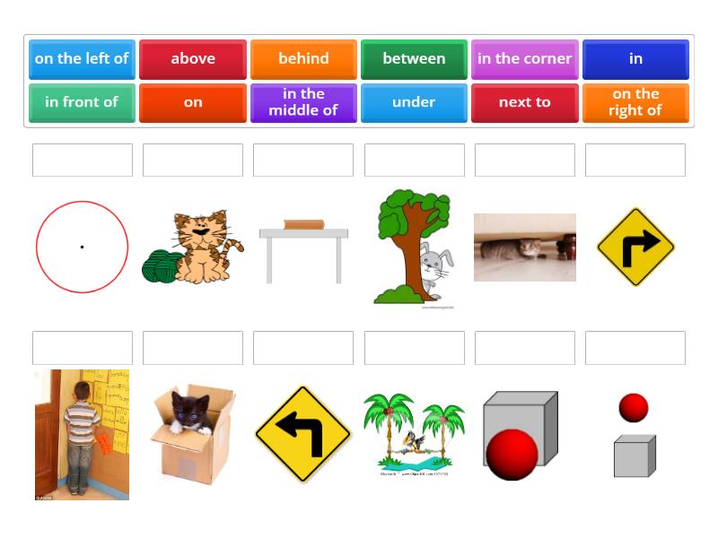 prepositions of place unit 1 - Match up